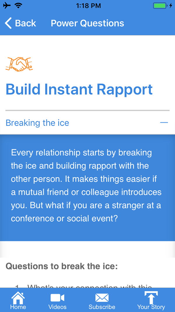 Power Questions App | Xynergy Portfolio